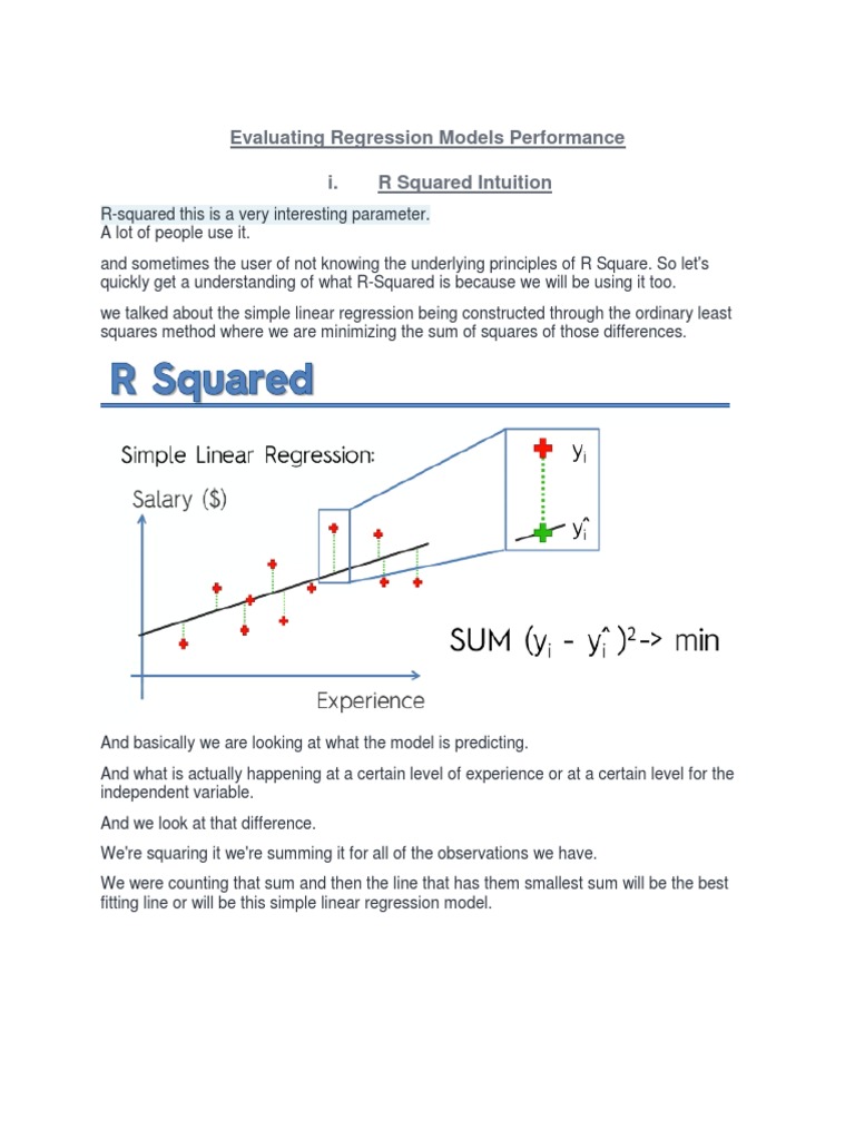Evaluating the Limitations of R-Squared in Regression Model Performance Evaluation | PDF ...