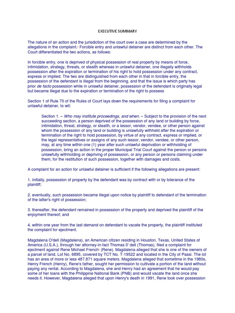 Executive Summary: 1âwphi1 | PDF | Lease | Real Property