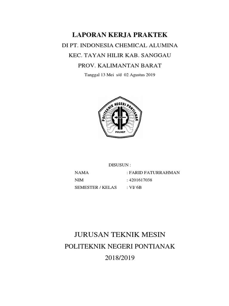 Laporan Kerja Praktek di PT ICA Tayan | PDF | Bisnis