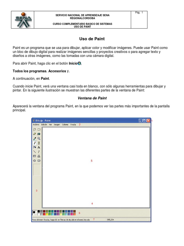 Manual de Paint (Curso Basico) | PDF | Point and Click | Ventana ...