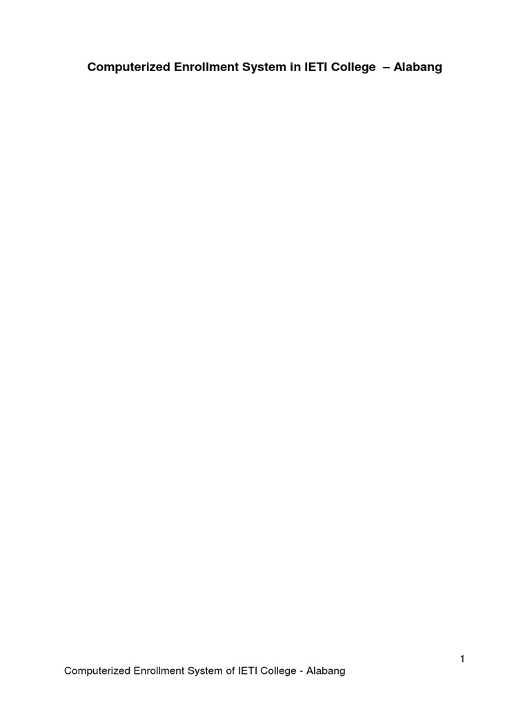 Computerized Enrollment System in IETI College | PDF | Information ...