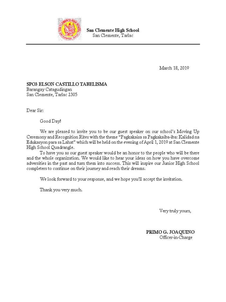 Invitation Guest Speaker 2019 | PDF