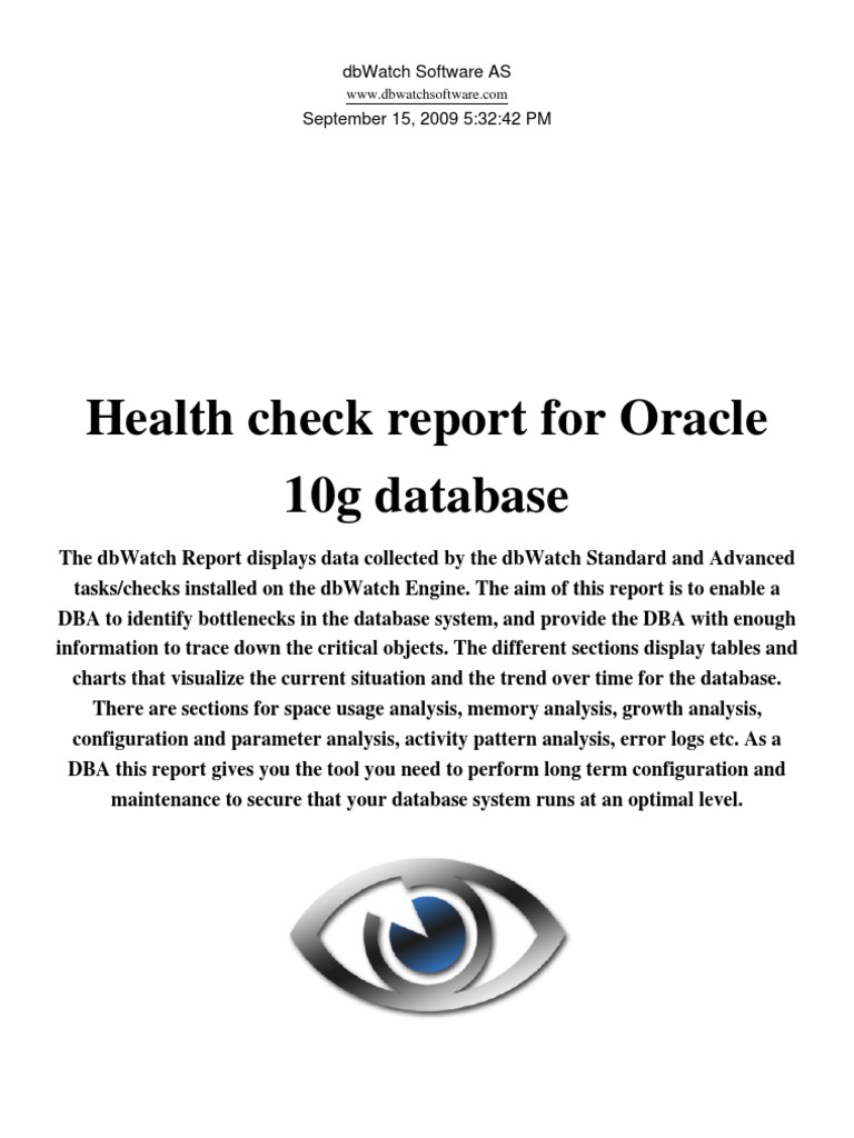 Oracle 10g DBA Health Check | PDF | Oracle Database | Database Schema