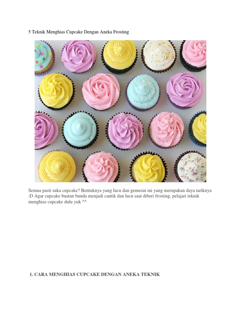 5 Teknik Menghias Cupcake Dengan Aneka Frosting | PDF | Memasak ...