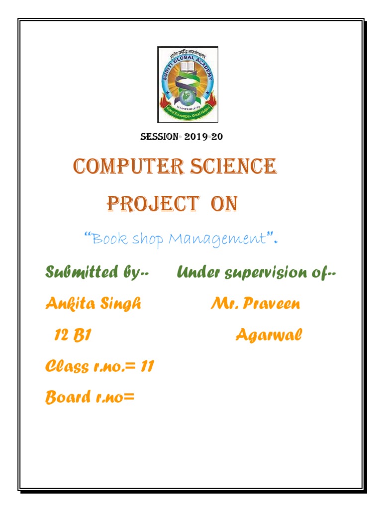Computer Science Project On: "Book Shop Management" | PDF | C++ | Computer Program