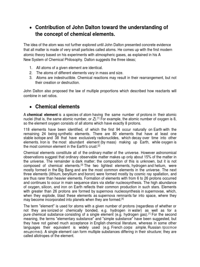 John Dalton | Download Free PDF | Chemical Elements | Chemical Compounds