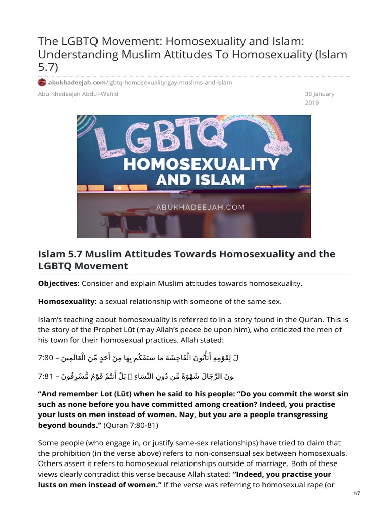 The LGBTQ Movement Homosexuality and Islam Understanding Muslim ...