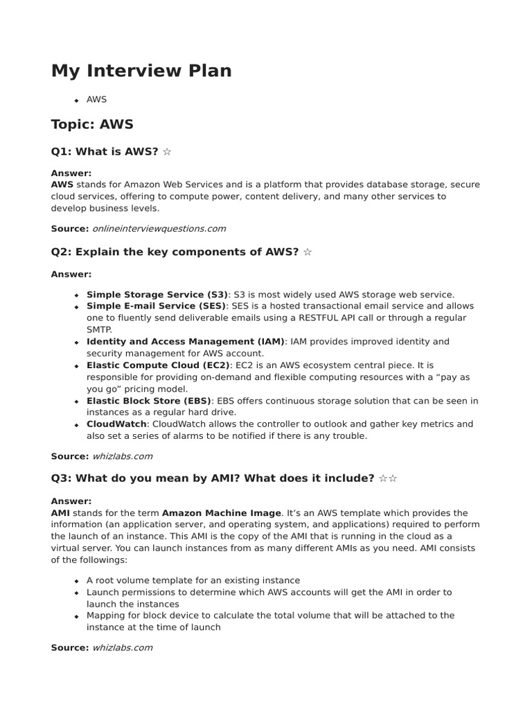 AWS Interview Questions | PDF | Amazon Web Services | Cloud Computing