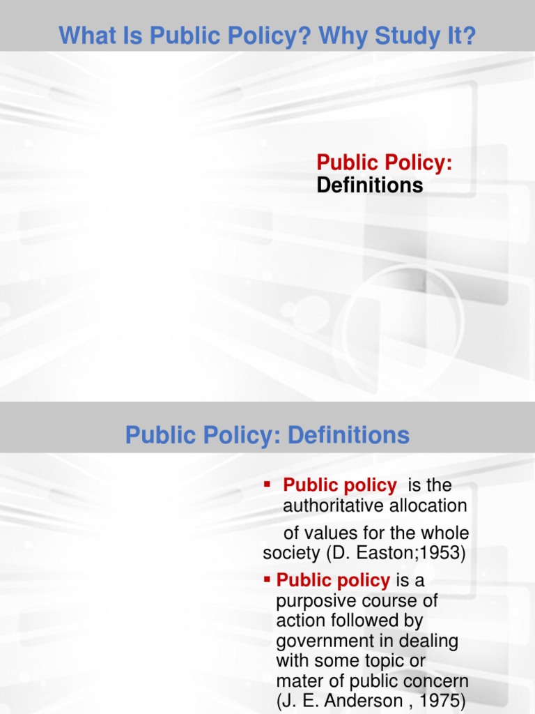 Public Policy Definitions and Why Study It | PDF | Policy | Governance
