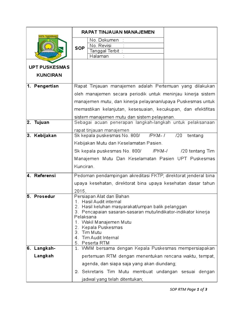 Sop RTM Contoh | PDF