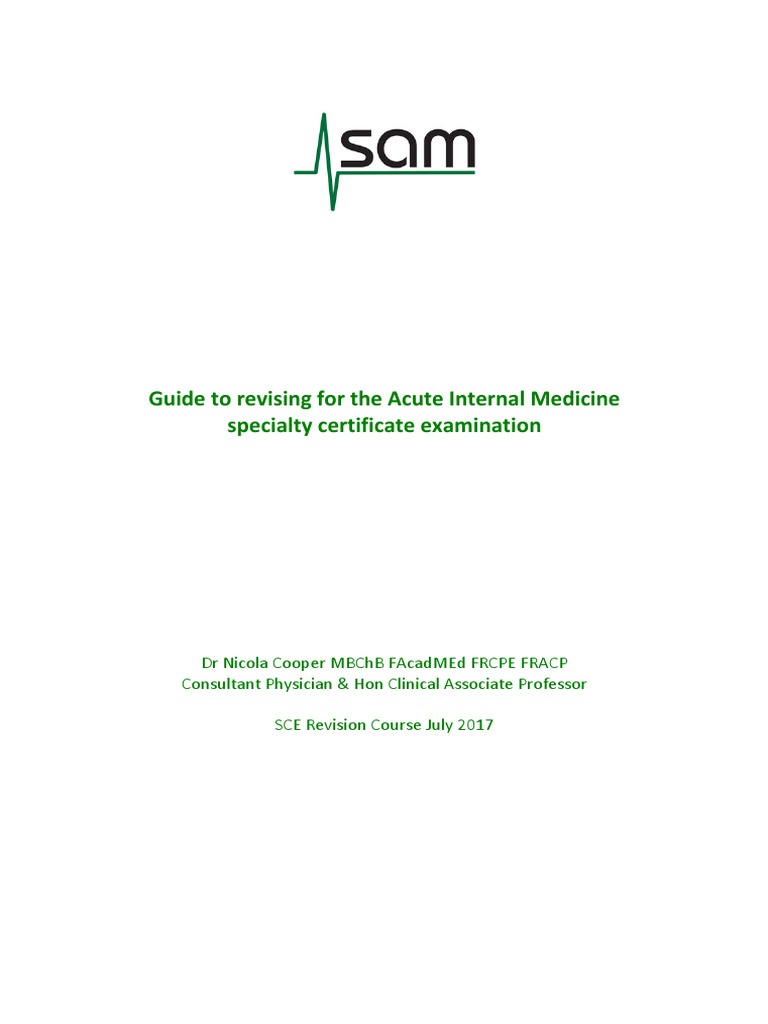 Guide To Revising Sce | PDF | Medical Diagnosis | Test (Assessment)