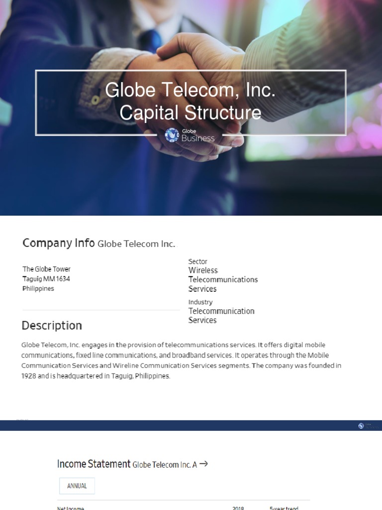 Globe Telecom Capital Structure Analysis | PDF | Business | Computers