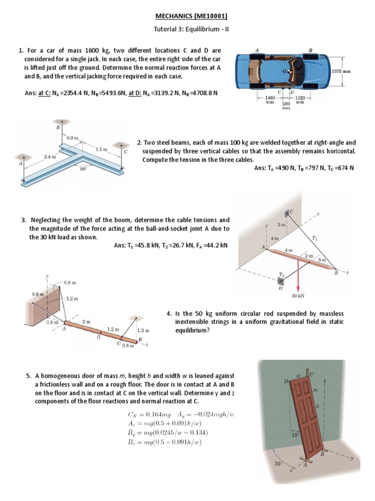Tutorial 3 | PDF | Torque | Force