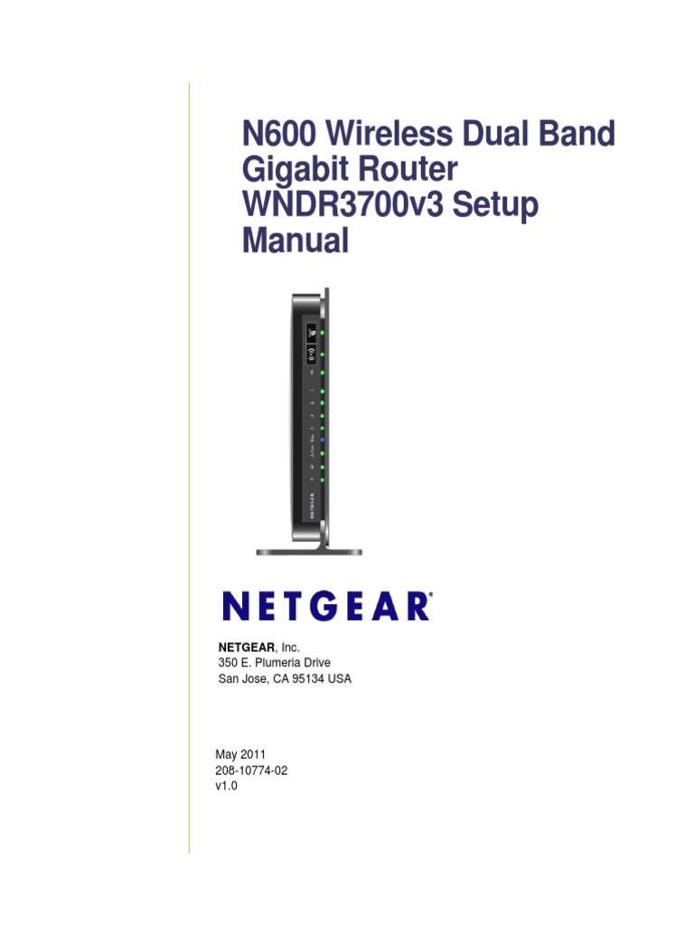 N600 Wireless Dual Band Gigabit Router WNDR3700v3 Setup Manual | PDF ...
