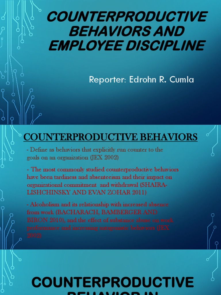Counterproductive Behaviors and Employee Discipline | PDF | Turnover ...