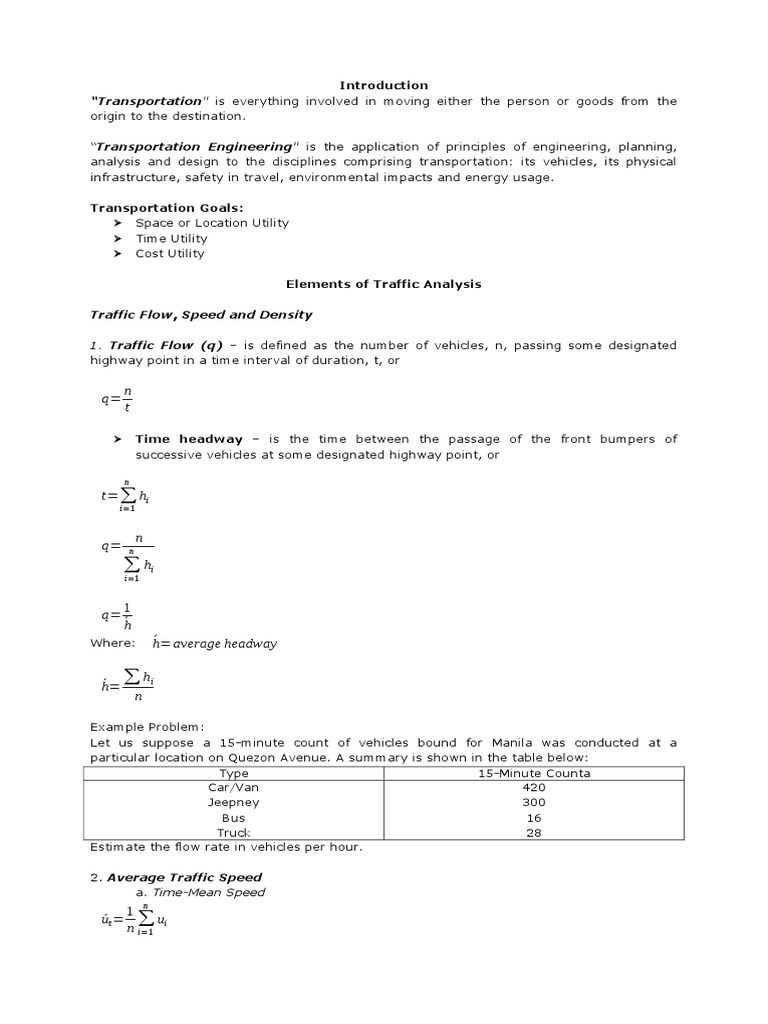 Transportation Engineering 1 | PDF | Traffic | Road Infrastructure