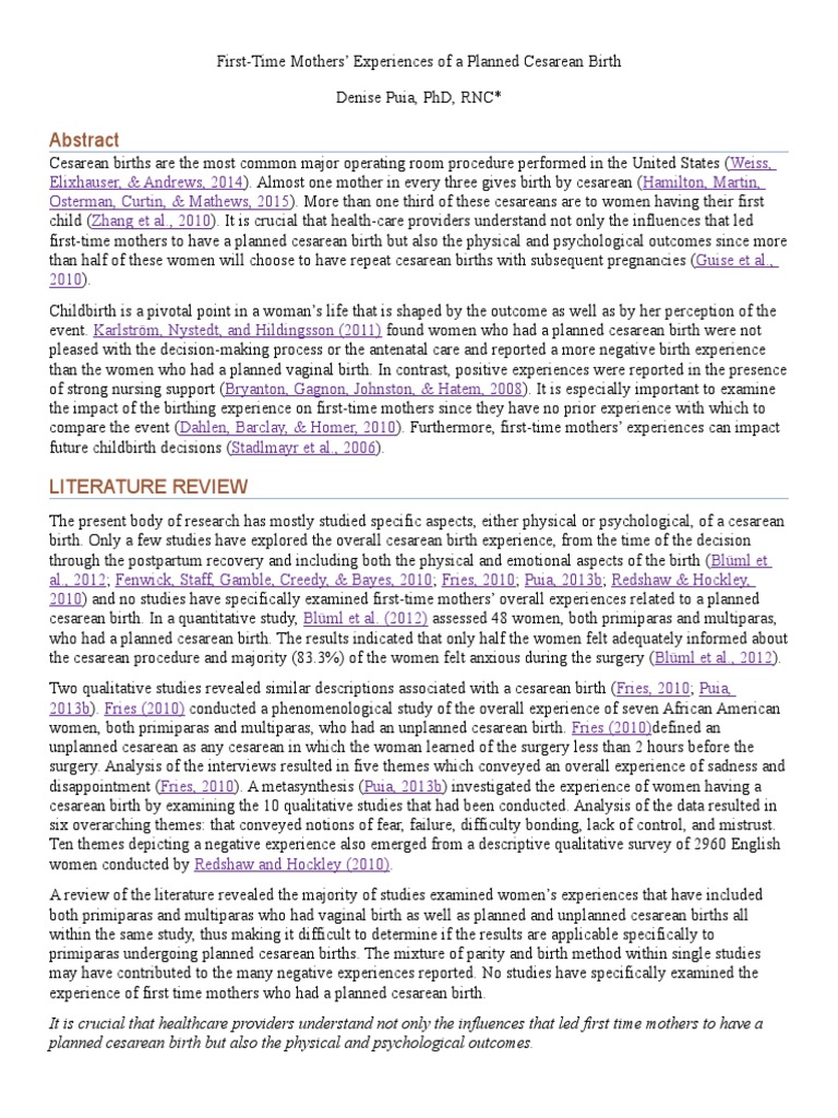 First | PDF | Caesarean Section | Childbirth