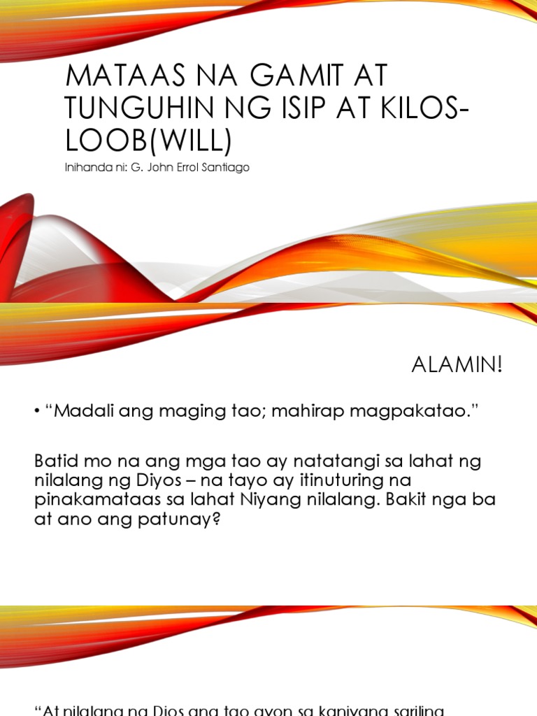 Values Grade 10 Aralin 1 | PDF