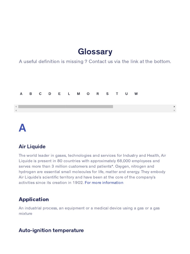 Glossary - Gas Encyclopedia Air Liquide - Air Liquide - Ingles | PDF ...