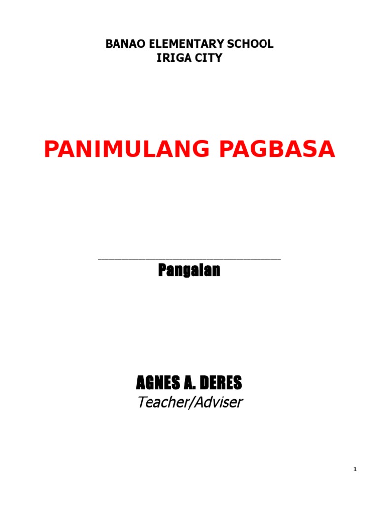Panimulang Pagbasa (Aralin 1-41) | PDF