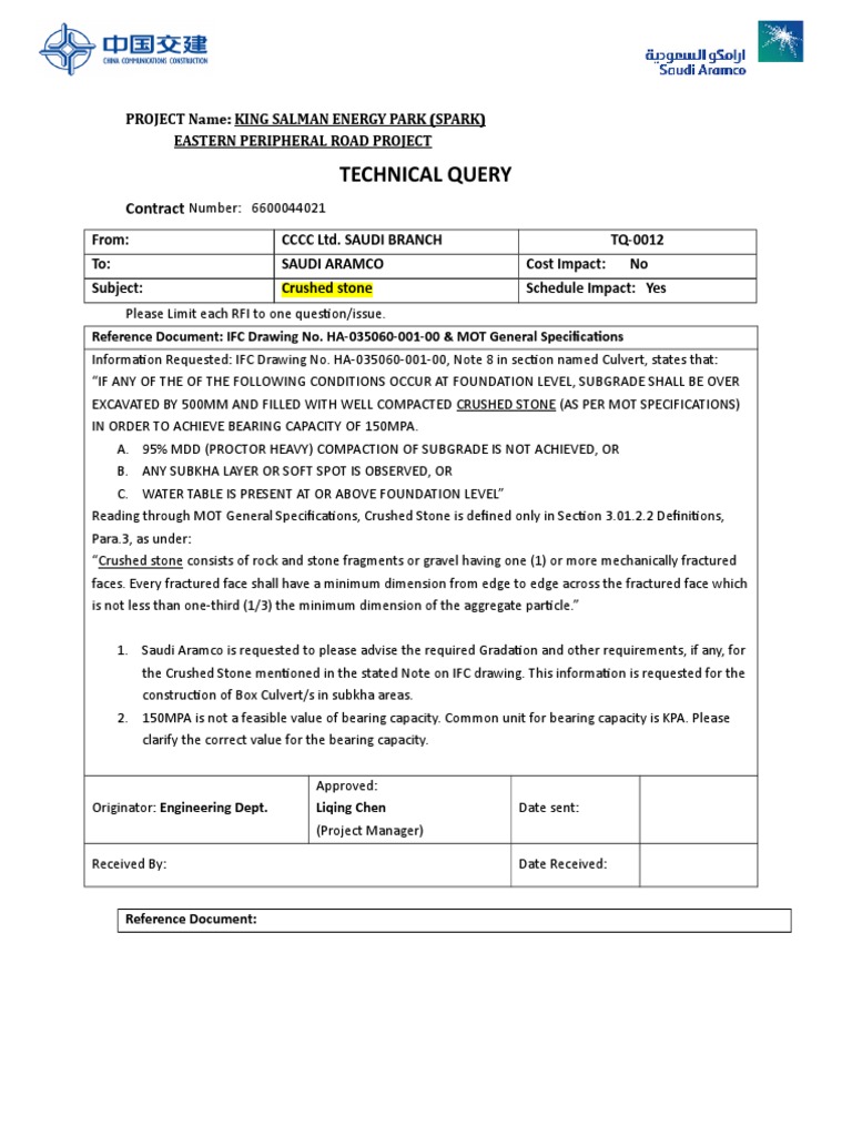 Technical Query: Contract | PDF | Technology & Engineering