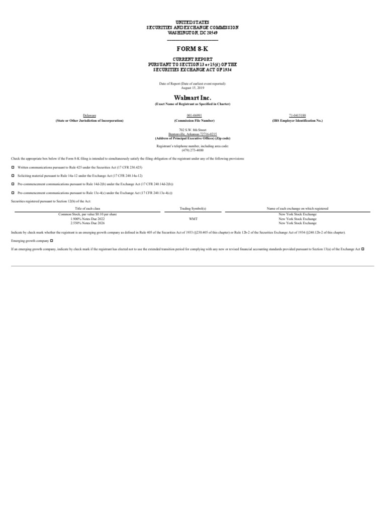 Form 8-K: (Exact Name of Registrant As Specified in Charter) | PDF ...