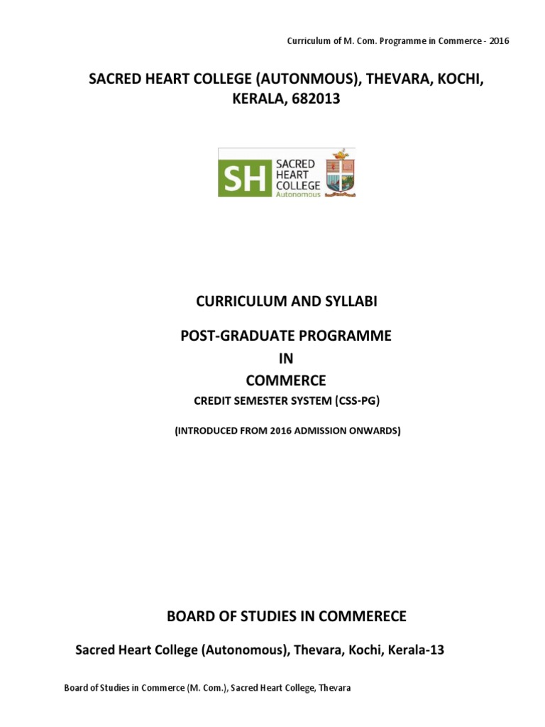 Sacred Heart College (Autonmous), Thevara, Kochi, KERALA, 682013 | PDF ...