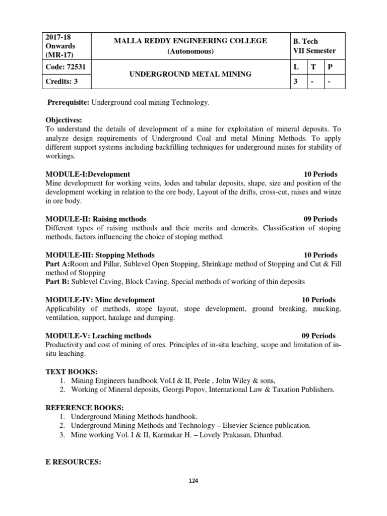 Underground Metal Mining | PDF | Economic Geology | Mining