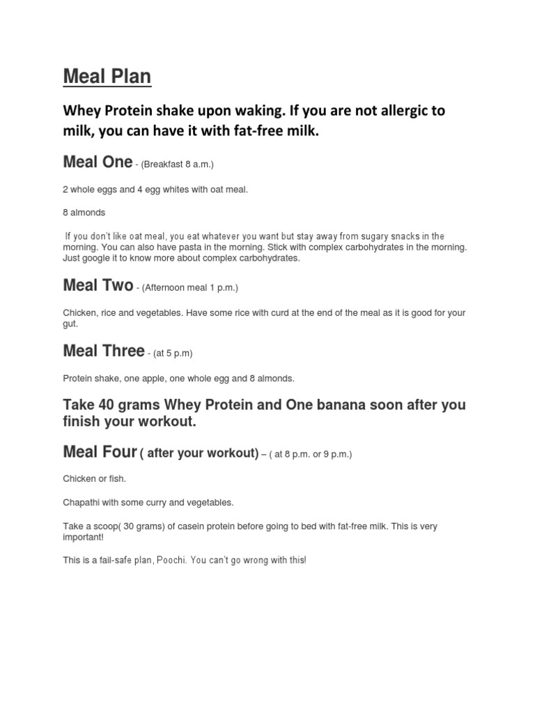 Meal Plan For Lean Body | PDF