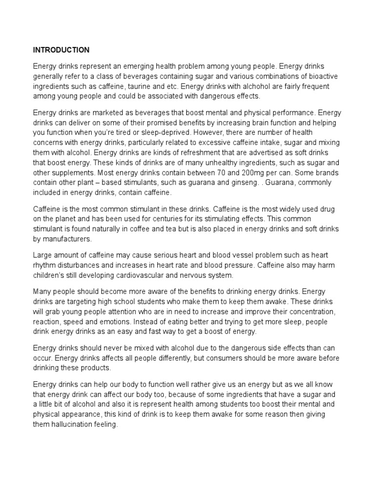 Energy Drinks: Health Risks & Effects | PDF | Drink | Caffeine