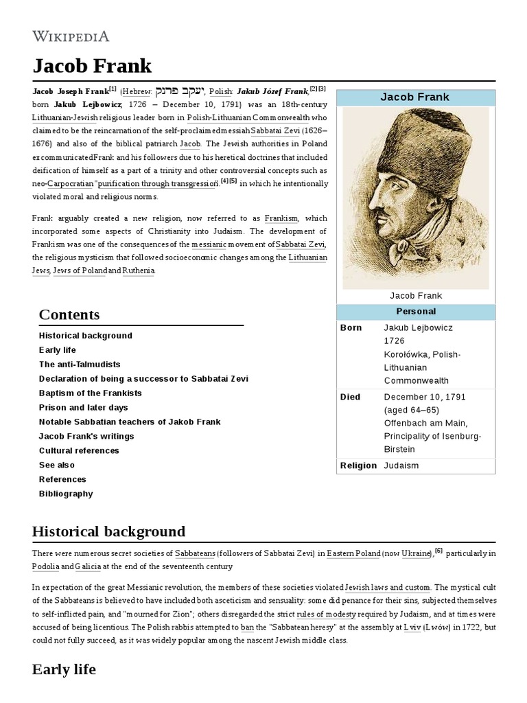 Jacob Frank | Download Free PDF | Jews And Judaism | Religious ...