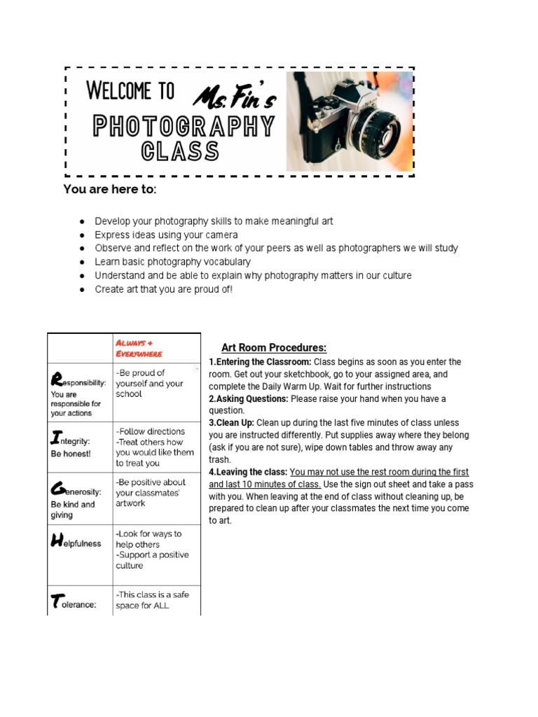 Photography Syllabus | PDF | Education Theory | Teaching