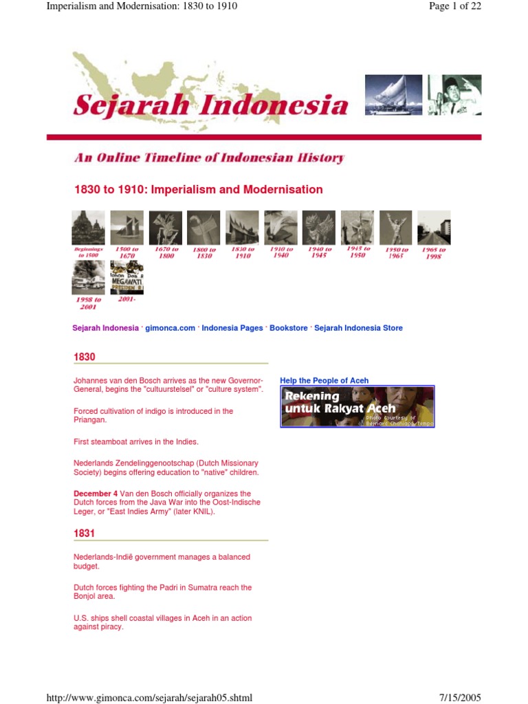 Sejarah Indonesia 1830-1910 | PDF | Java | Bali