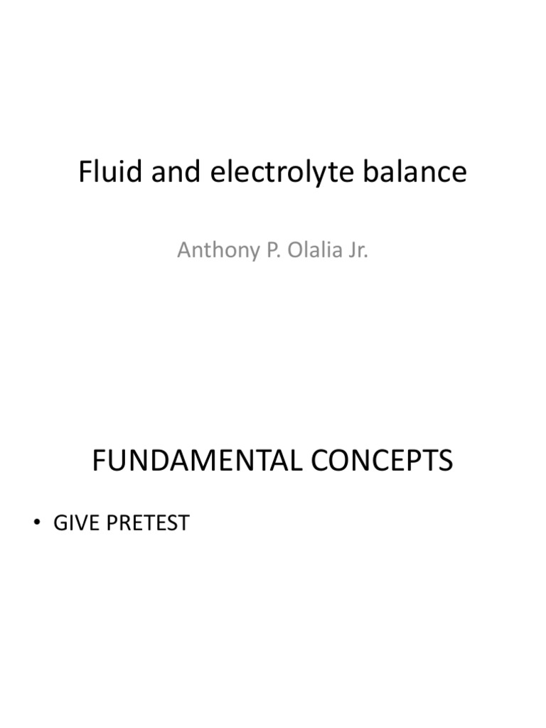 Fluid and Electrolyte Balance | PDF | Sodium | Osmosis