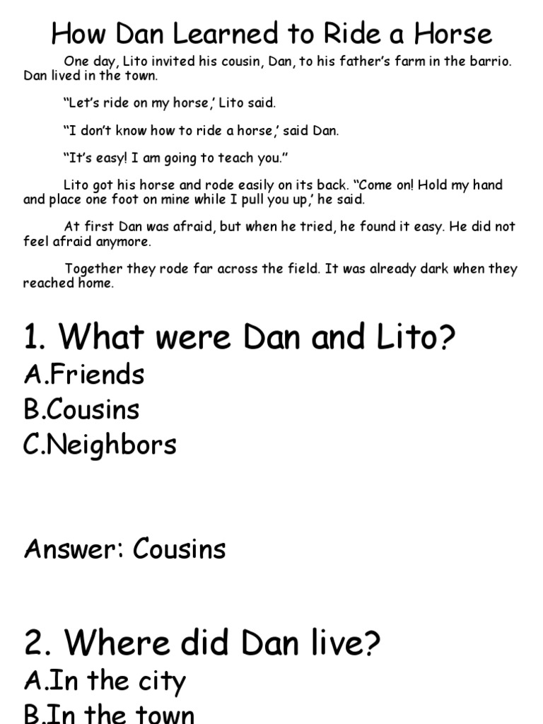 Dan's First Horse Ride Experience | PDF | Travel | Poetry