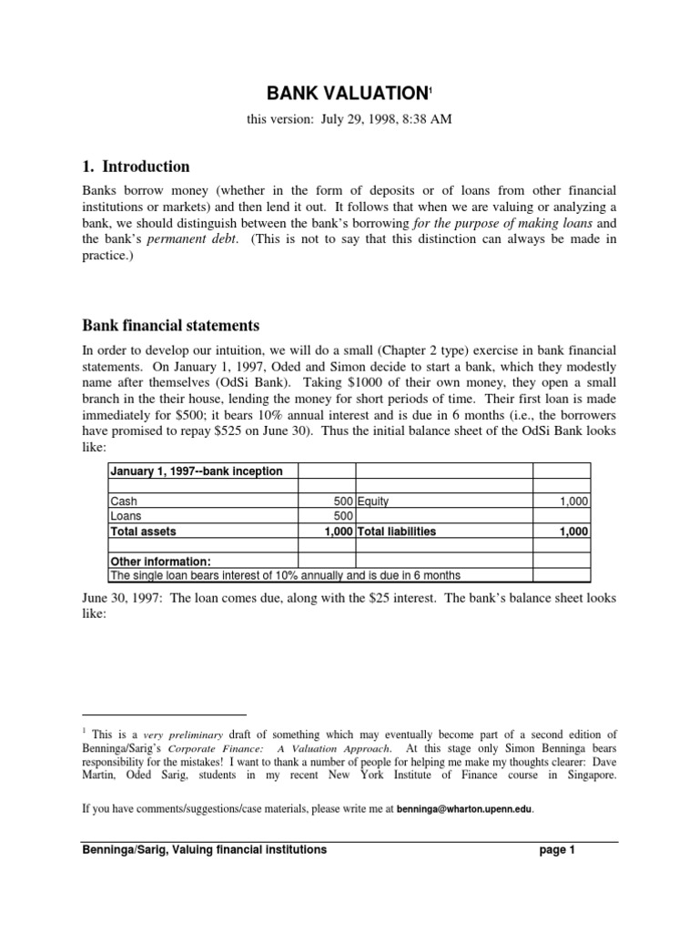 Bank Valuation | PDF