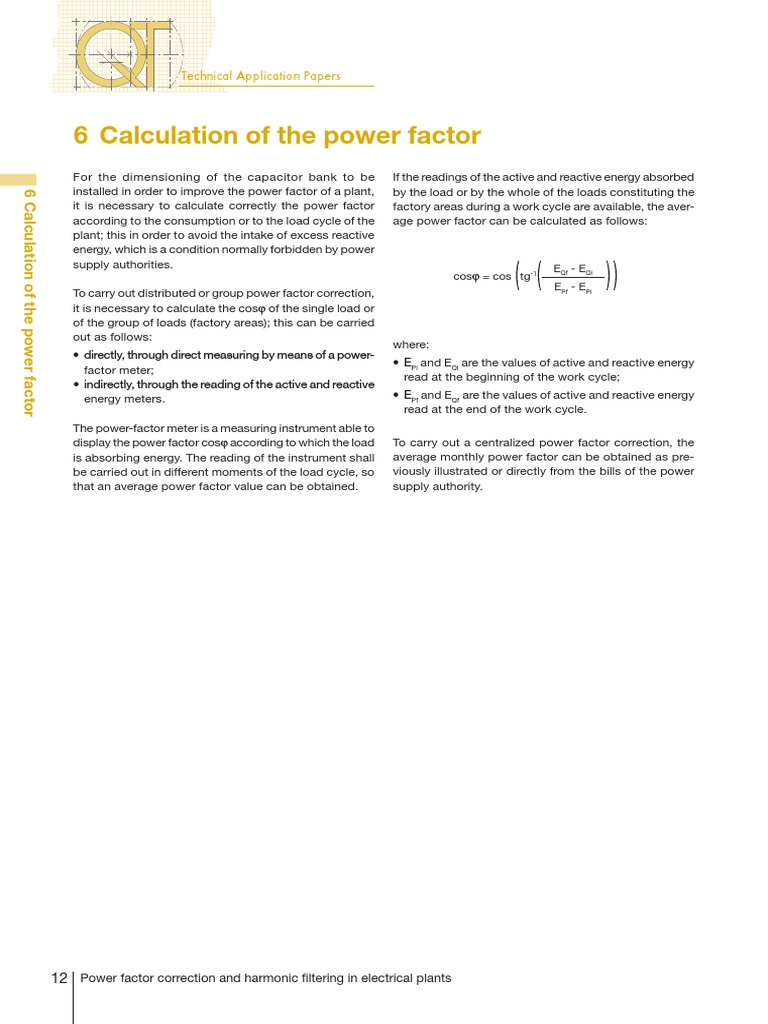 Calculation of The Power Factor | PDF | Ac Power | Capacitor