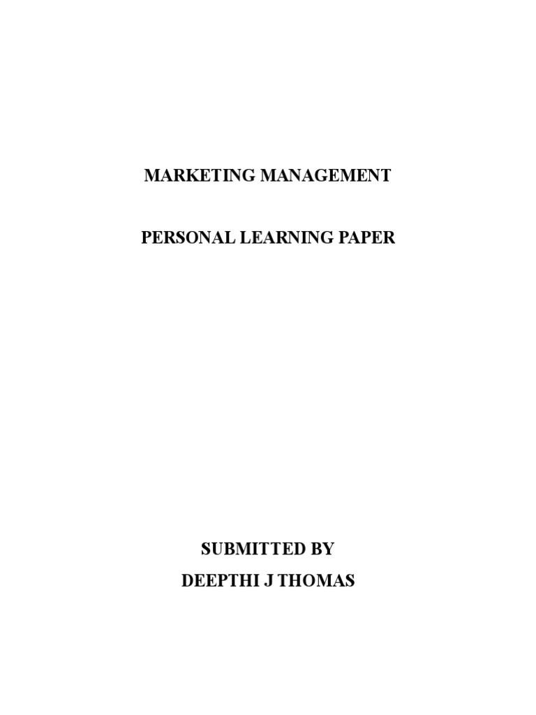 Personal Learning Paper | PDF | Direct Marketing | Marketing