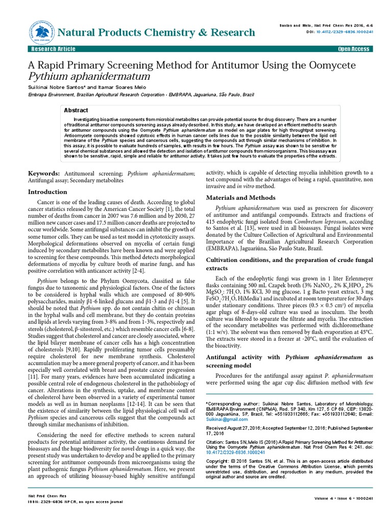 Natural Products Chemistry & Research | PDF | Fungus | Cytotoxicity