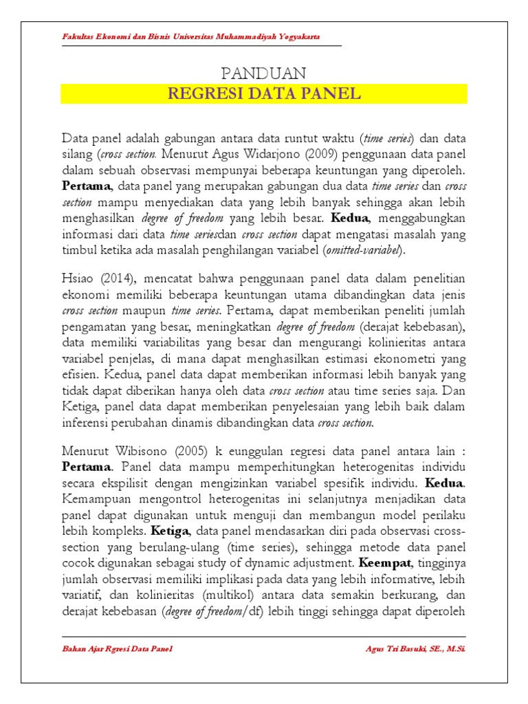 Regresi Data Panel | PDF