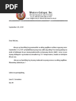 Tagalog Excuse Letter Sample | PDF