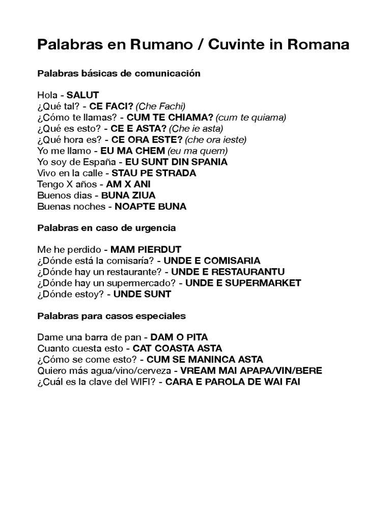 Palabras en Rumano PDF | PDF