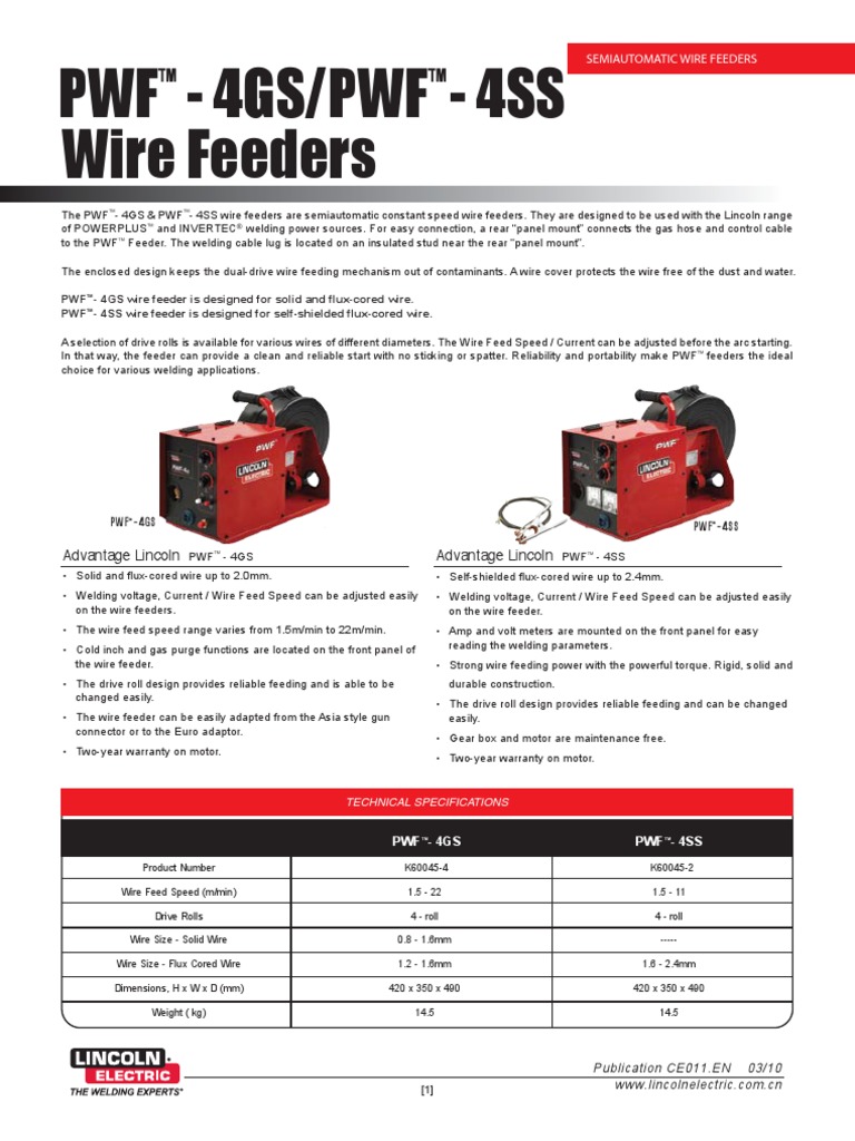 PWF4 Gs 4 Ssliterature | PDF | Wire | Welding
