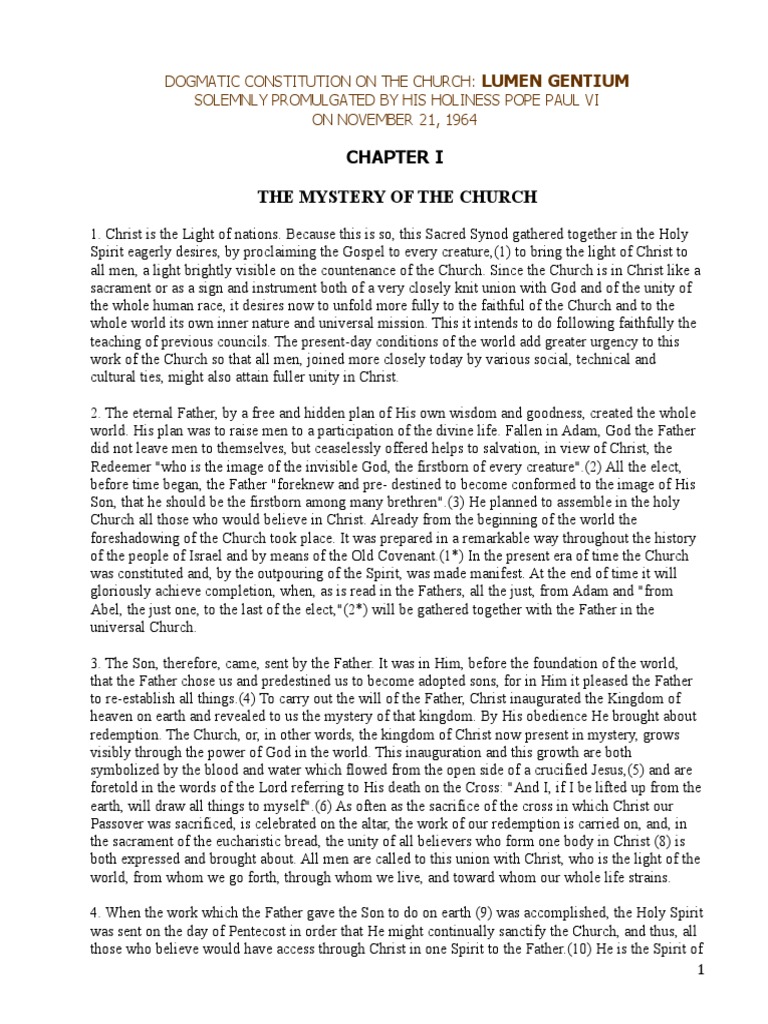 Lumen Gentium 1 | PDF | Ancient Mediterranean Religions | Religious ...
