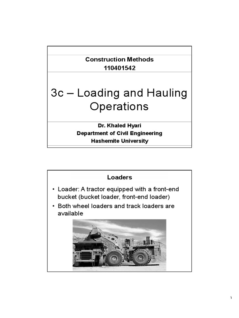 Wheel Loader Production in Hauling Operations | PDF | Loader (Equipment ...