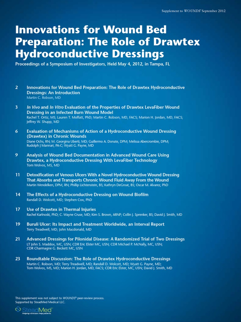 01-28 Drawtex SteadMed Supp LR PDF | PDF | Wound | Biology