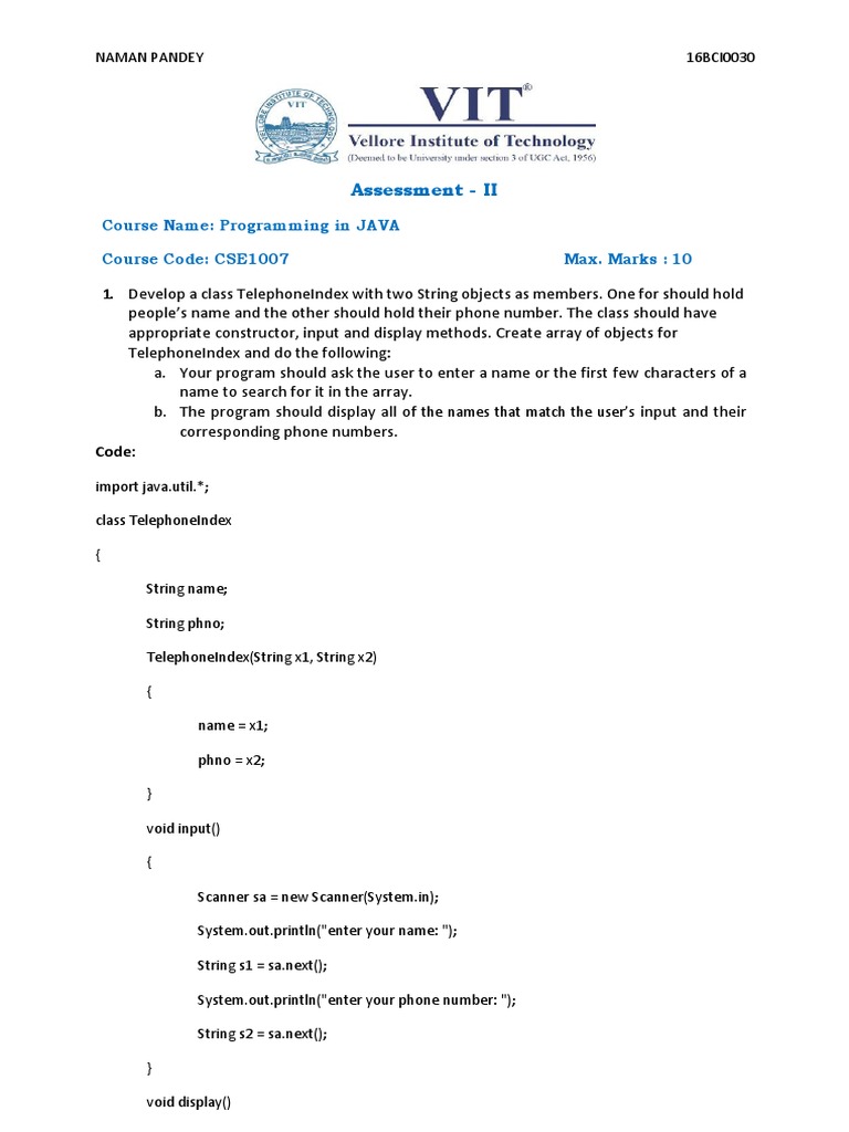 Java Questions | PDF | Class (Computer Programming) | Method (Computer ... Java Questions | PDF | Class (Computer Programming) | Method (Computer ...