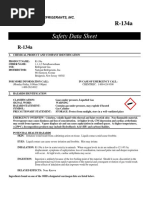 R134a Safety Data Sheet Overview | PDF