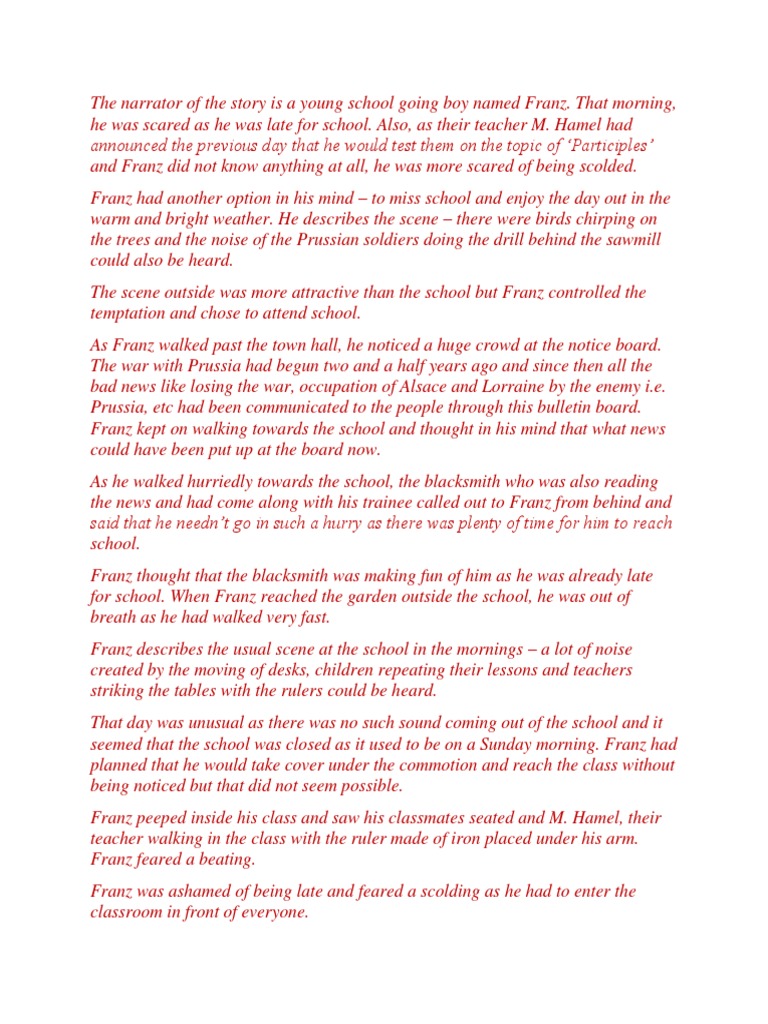 Last French Lesson in Alsace | PDF | Classroom