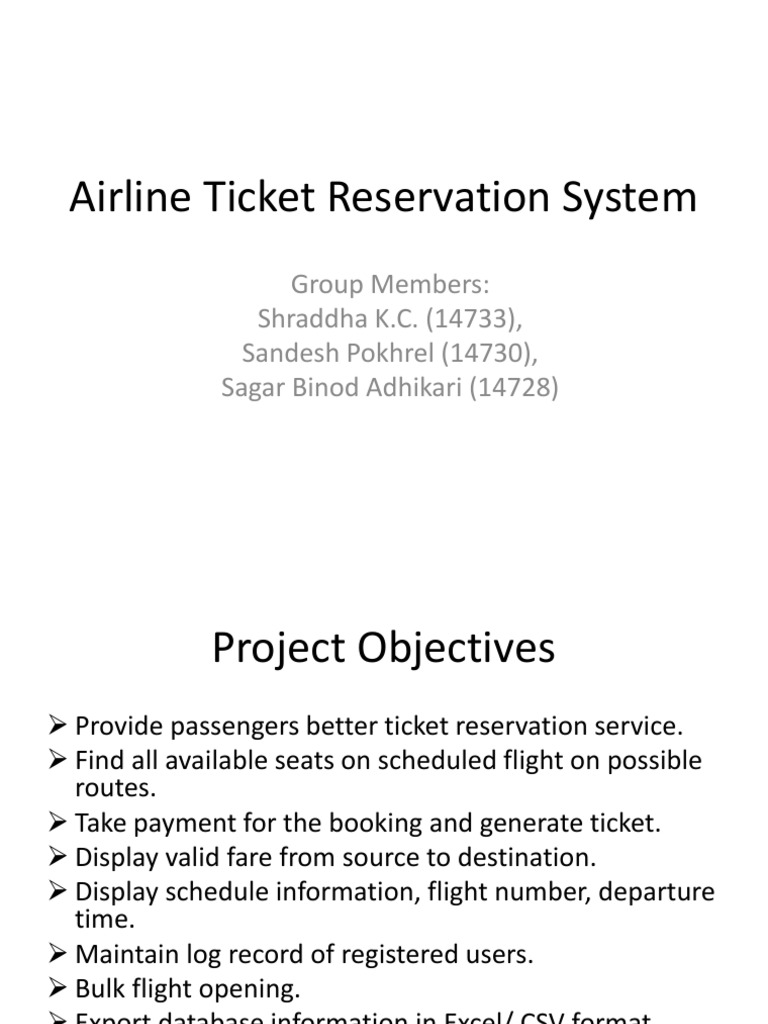 Online Airplane Ticketing System | PDF